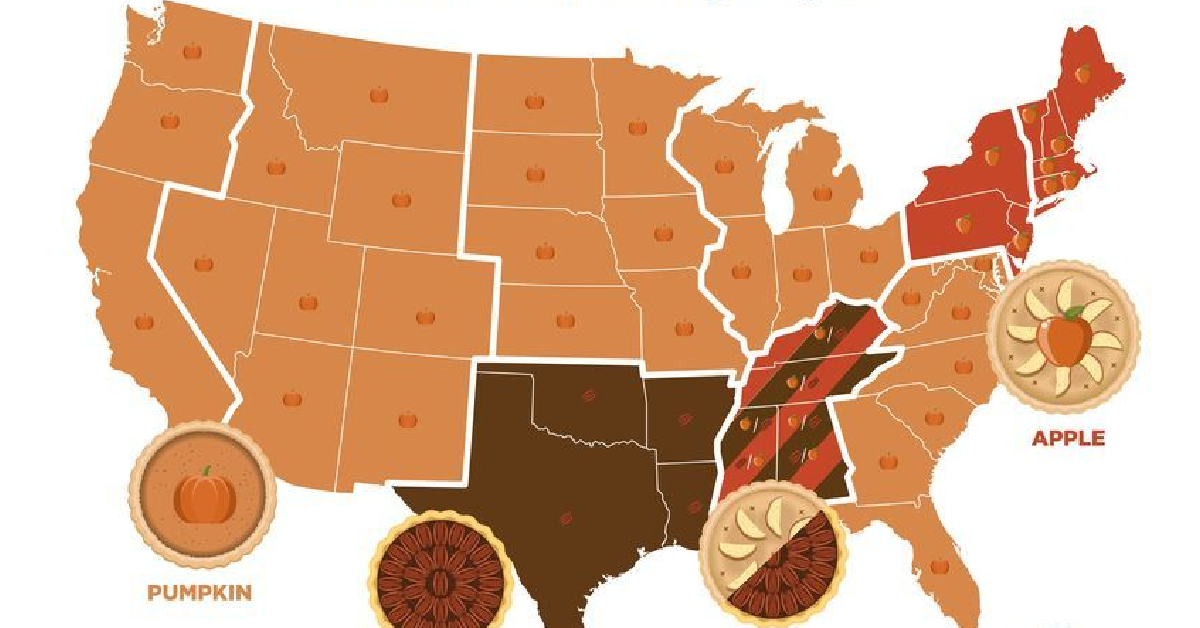 This Map Shows America's Favorite Thanksgiving Pies And The Overall ...