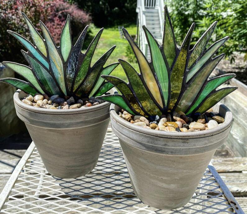 You Can Get Stained Glass Agave Planters That Illuminates When They Are ...