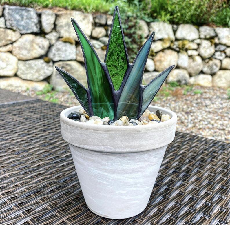 You Can Get Stained Glass Agave Planters That Illuminates When They Are ...