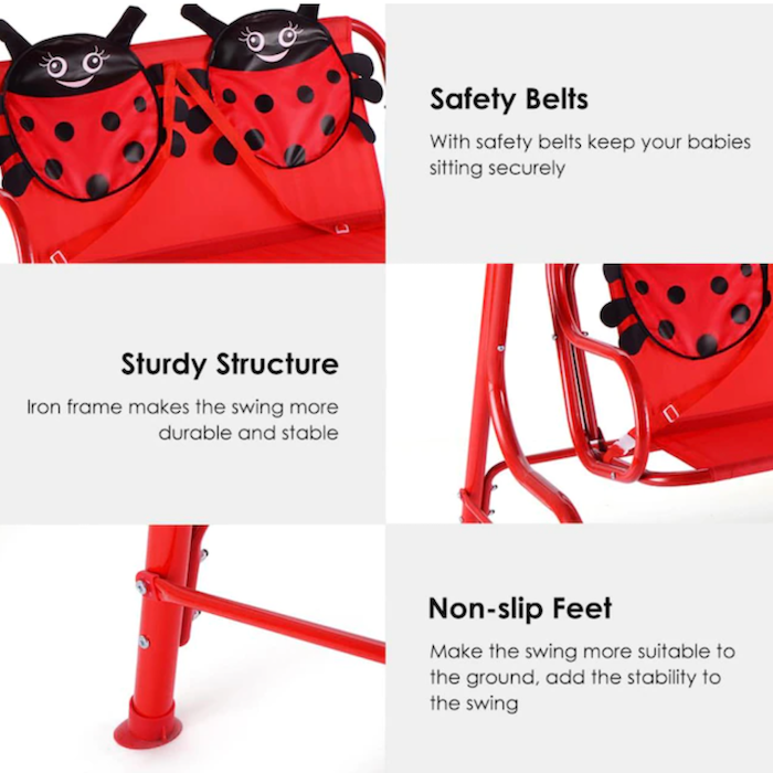 This Ladybug Toddler Swing Is The Perfect Outdoor Lounging Spot!