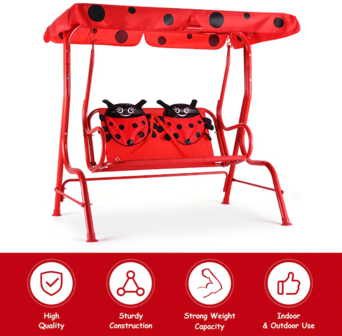 This Ladybug Toddler Swing Is The Perfect Outdoor Lounging Spot!