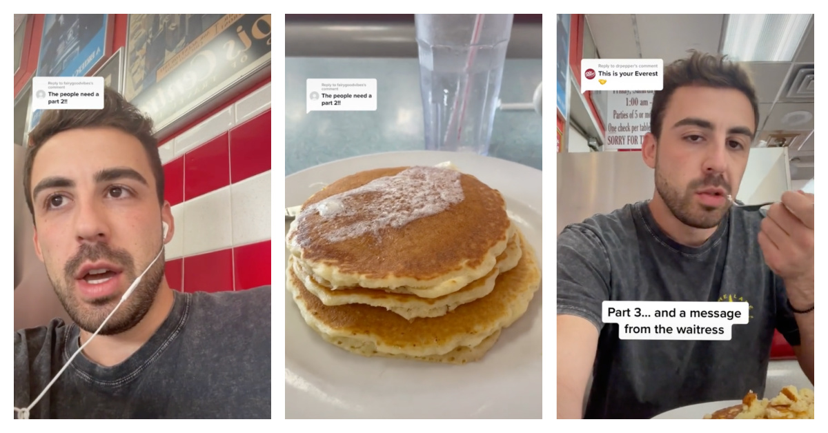Man Eating Pancakes